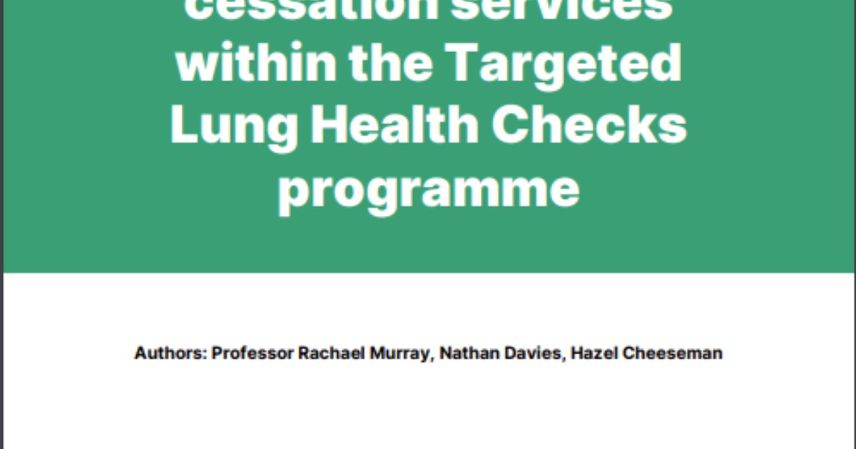 The role of smoking cessation services within the Targeted Lung Health ...