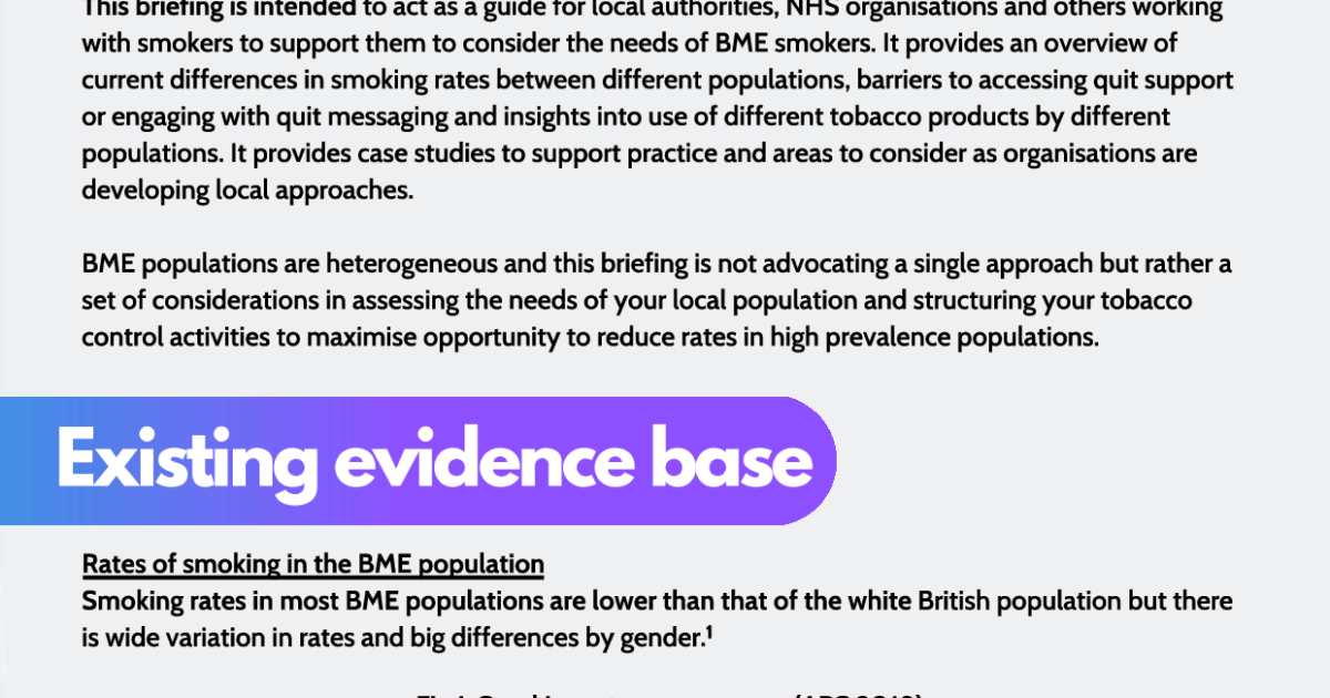 Evidence into Practice: Supporting Black and Minority Ethnic (BME ...